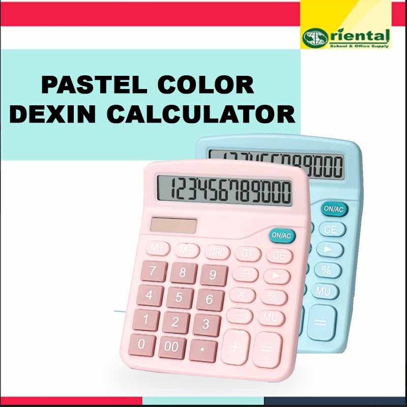 Pastel Colored Basic Calculator - Solar Dual Power Large Button for ...