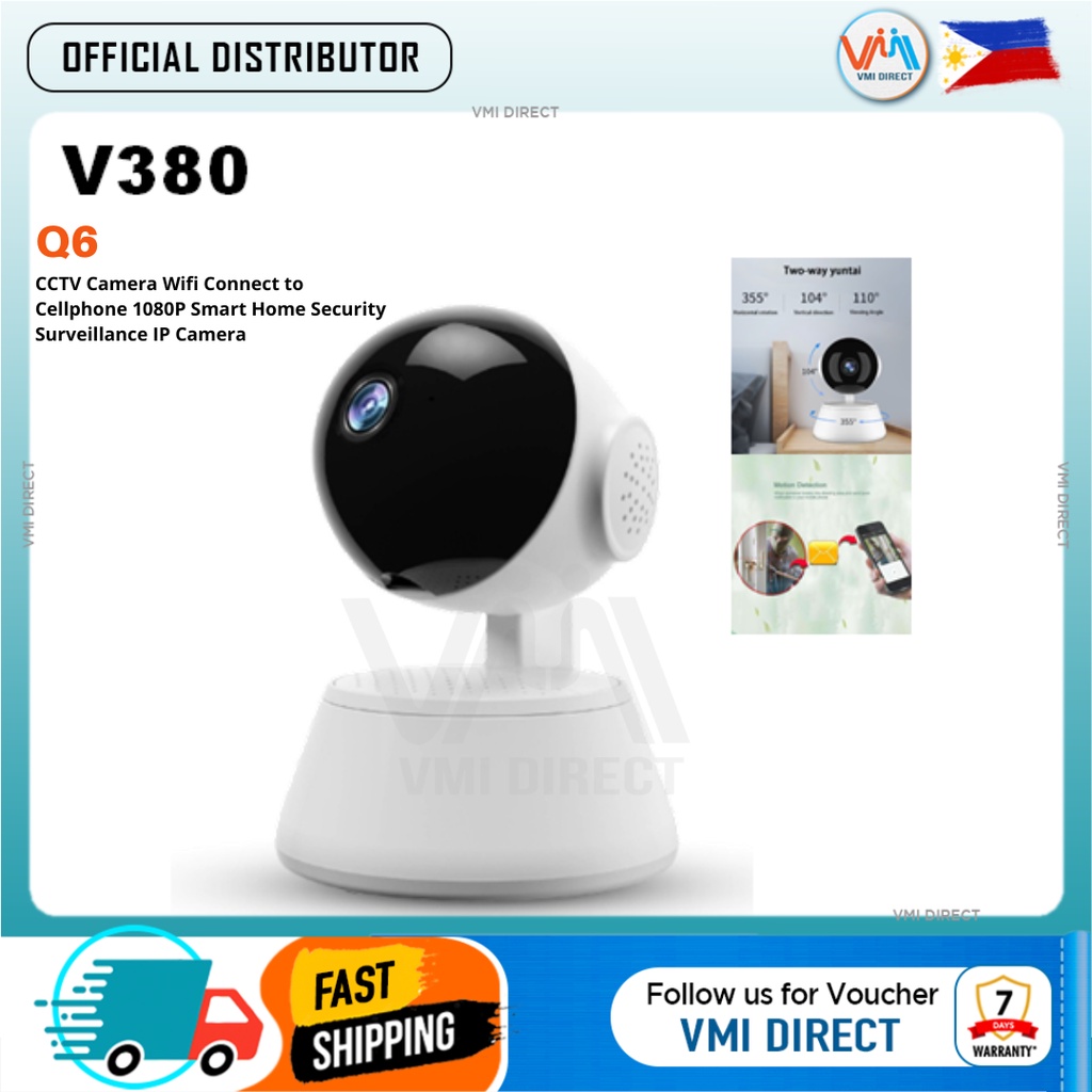 V380 Q6 PRO CCTV Cam Wifi Wireless Connect to Cellphone 1080P Smart ...