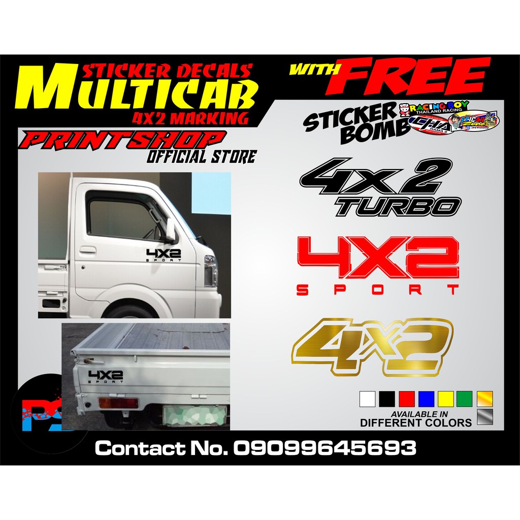 Multicab 4x2 marking Sticker Decals Set cut-out vinyl | Shopee Philippines