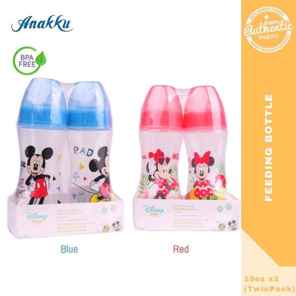 Anakku Disney Wide Neck Feeding Bottle Botol Susu - 10oz (TwinPack ...