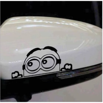Cutting Sticker Minion Peeking/Peeking Cute Cute Car Rearview Sticker ...