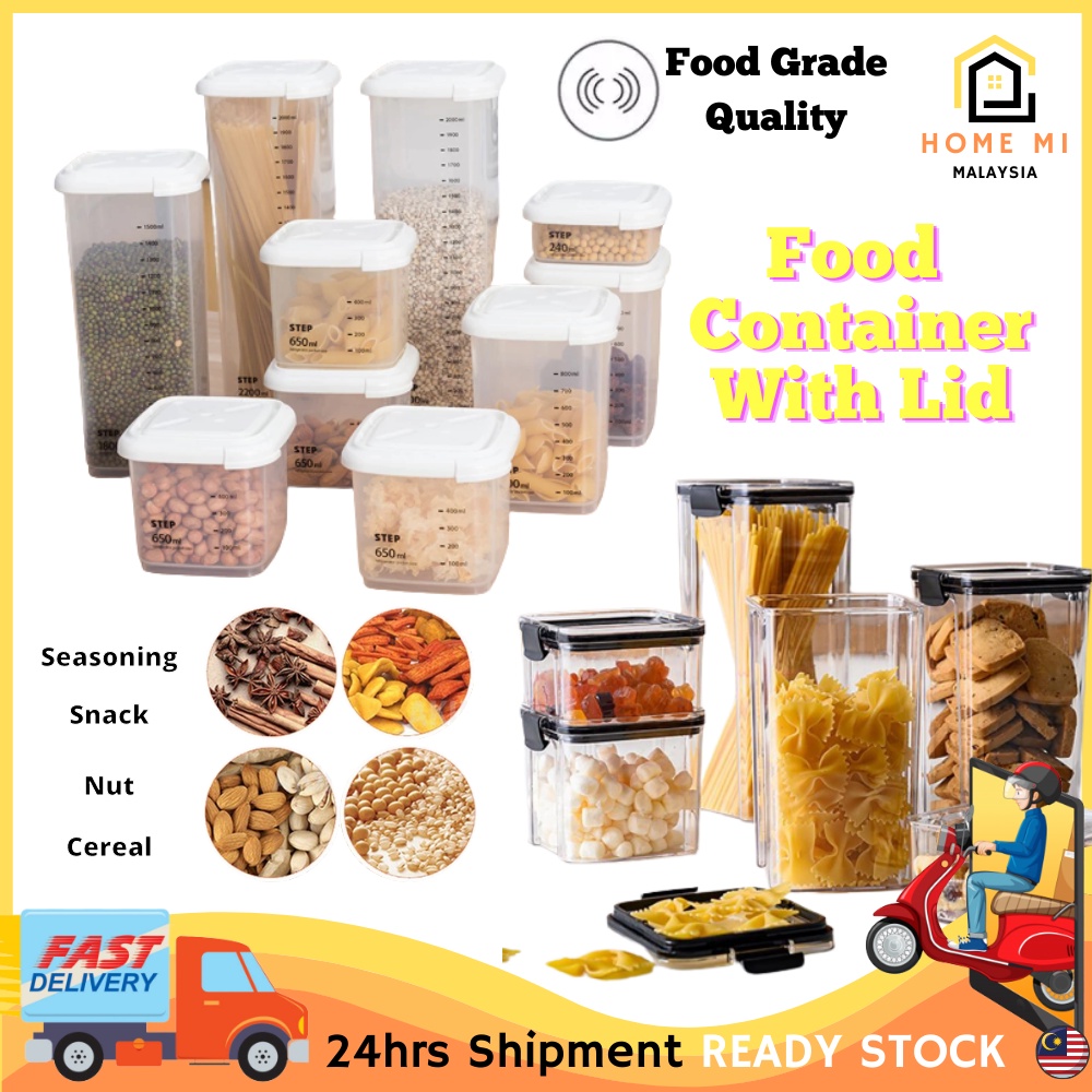 Airtight Food Container Food Storage Box Kitchen Organizer Sealed Spice ...
