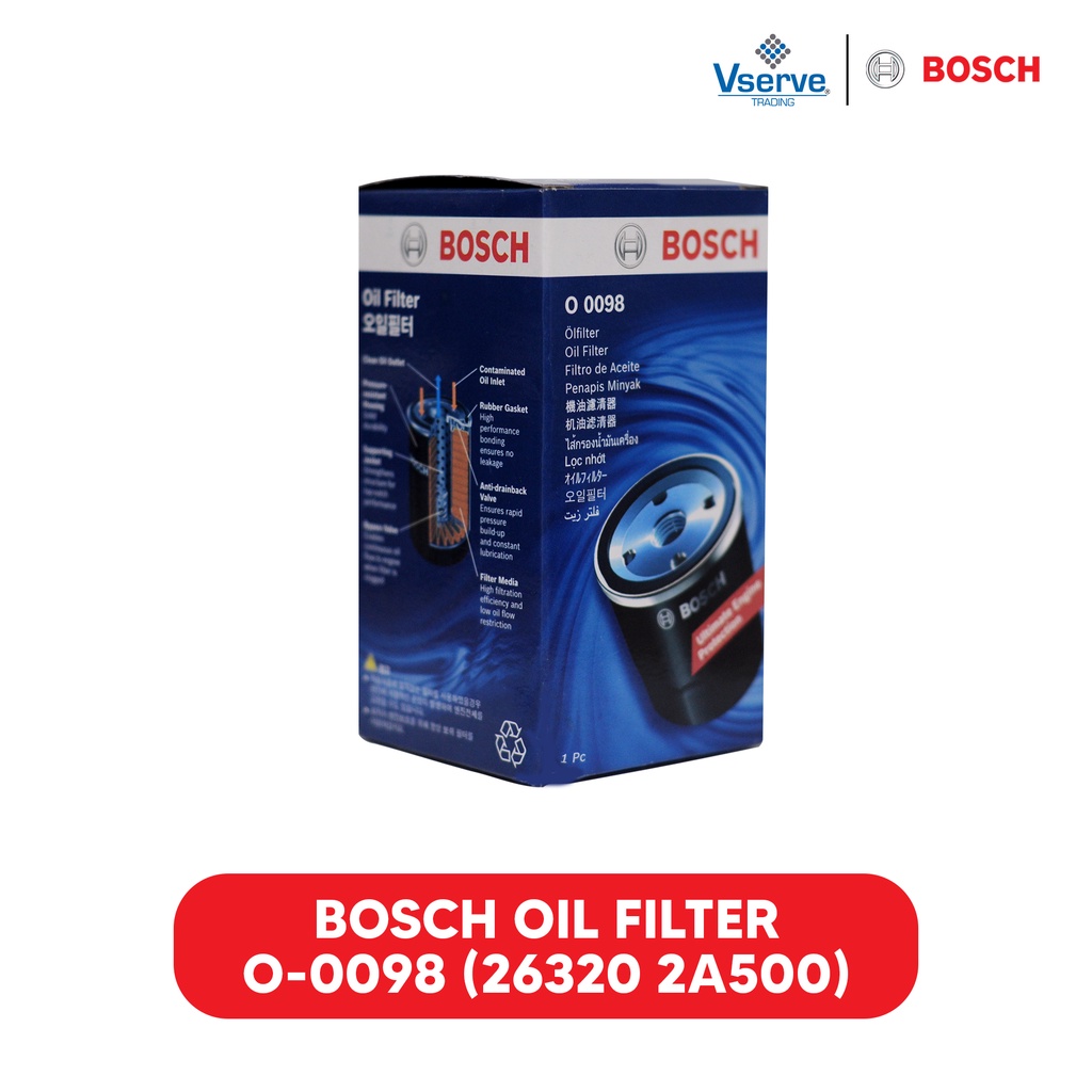BOSCH OIL FILTER O-0098 (26320 2A500) | Shopee Philippines