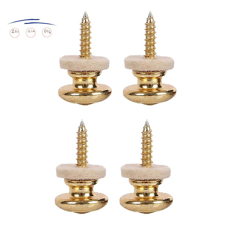 4PCS Wool Copper Guitar Strap Lock Locking Pegs Pins Mushroom Shape End ...
