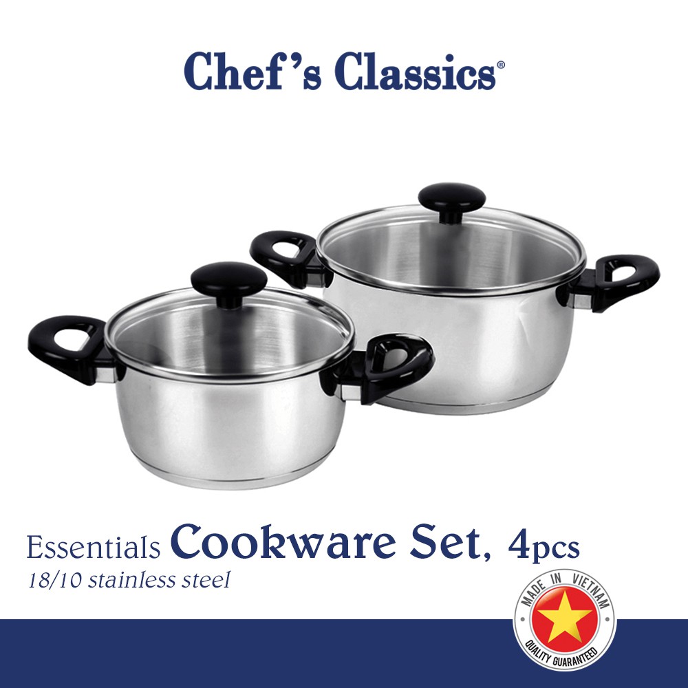 Chef's Classics Essentials Stainless Steel Cookware Set, 4pcs | Shopee ...
