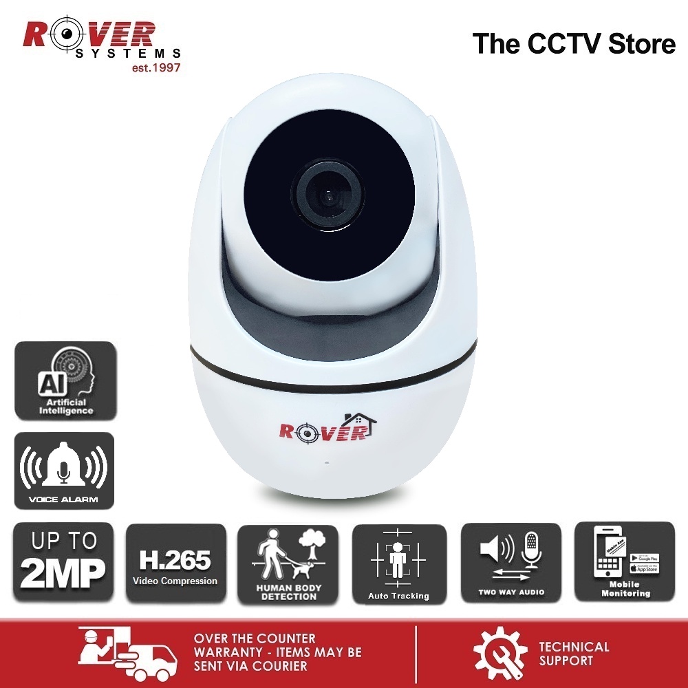 Rover Systems 2MP 1080P Smart IP Pan Tilt CCTV Camera Indoor Wireless ...