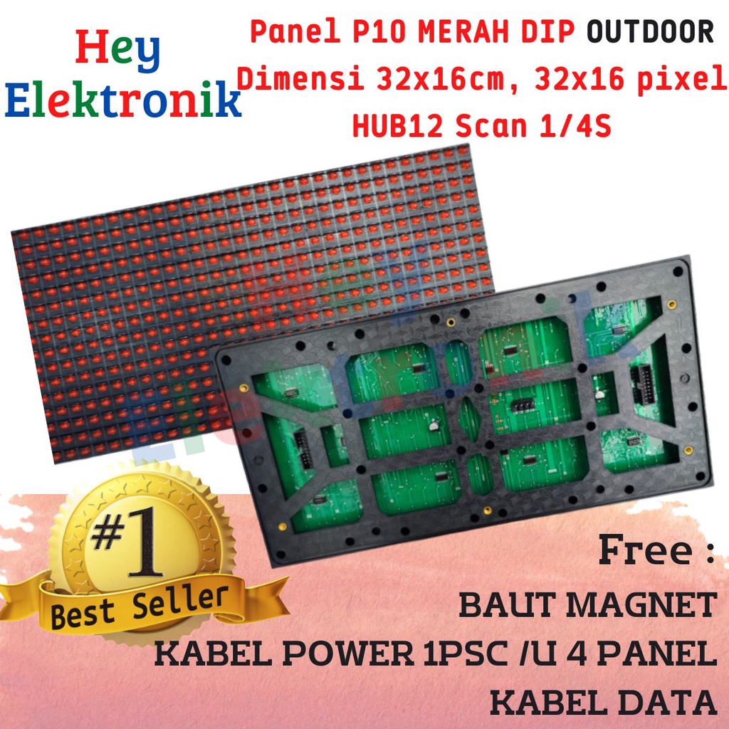 MERAH Led Module Panel P10 Running Text DIP Red Red Outdoor (B ...