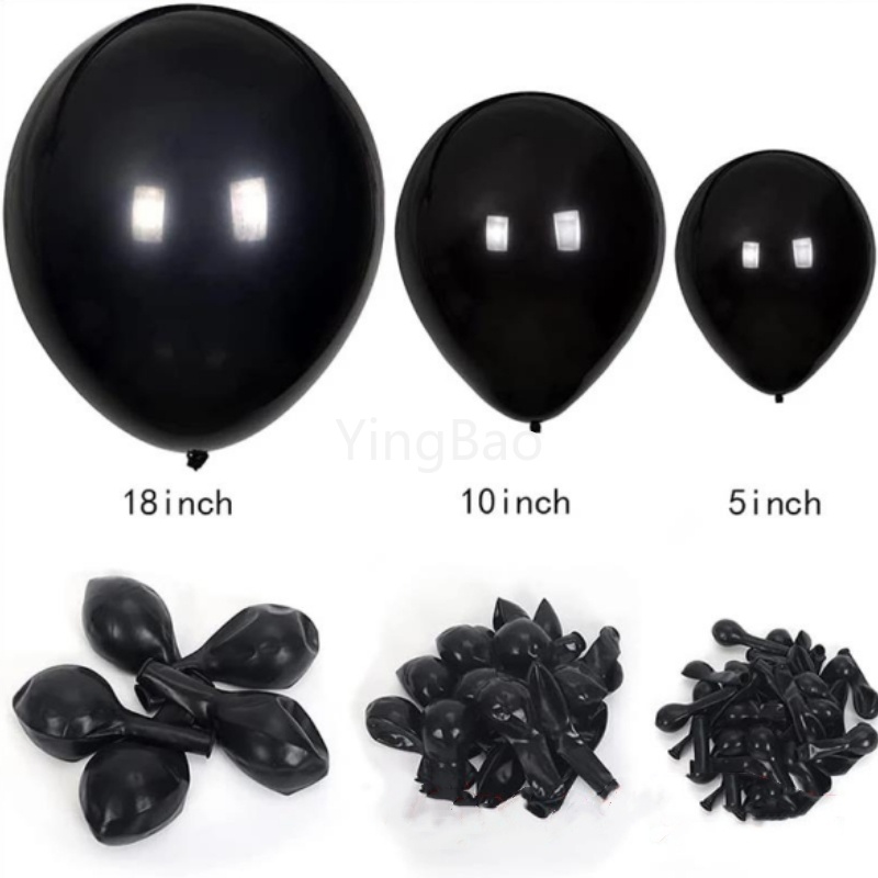 5-36inch Black Latex Balloons Round Art Shape Wedding Birthday Party ...
