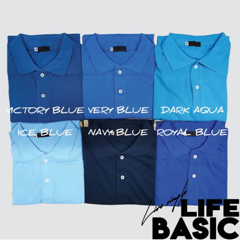 Polo Shirt (Blue Colors) Local Made Mens Life Basic | Shopee Philippines