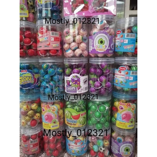 GUMMY BALL FRUIT JAM 30 PCS PAKWAN,STRAWBERRY,MONSTER EYE/EYE BALL ...