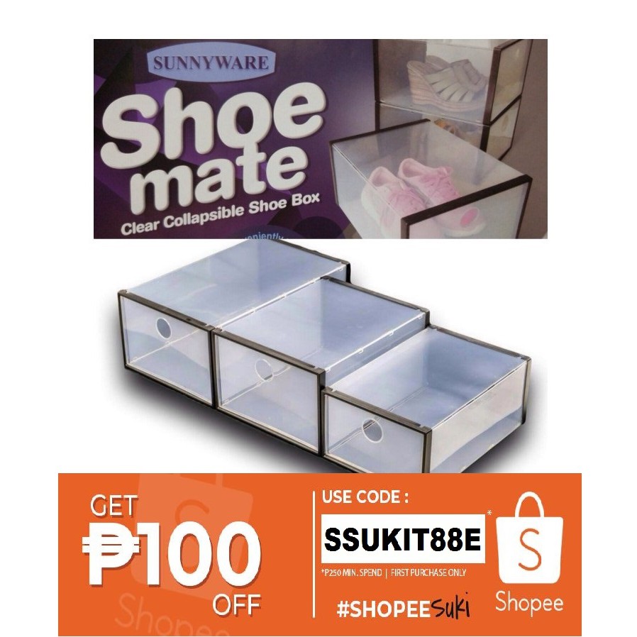 Sunnyware Shoemate Large Shoe box 1pc Upto US size 15 / Shoe Storage ...