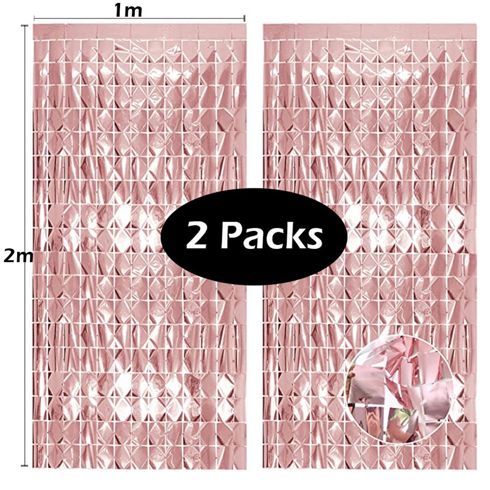 2Pack Square Foil Curtain Backdrop Bachelorette Party Backdrop Sequin ...