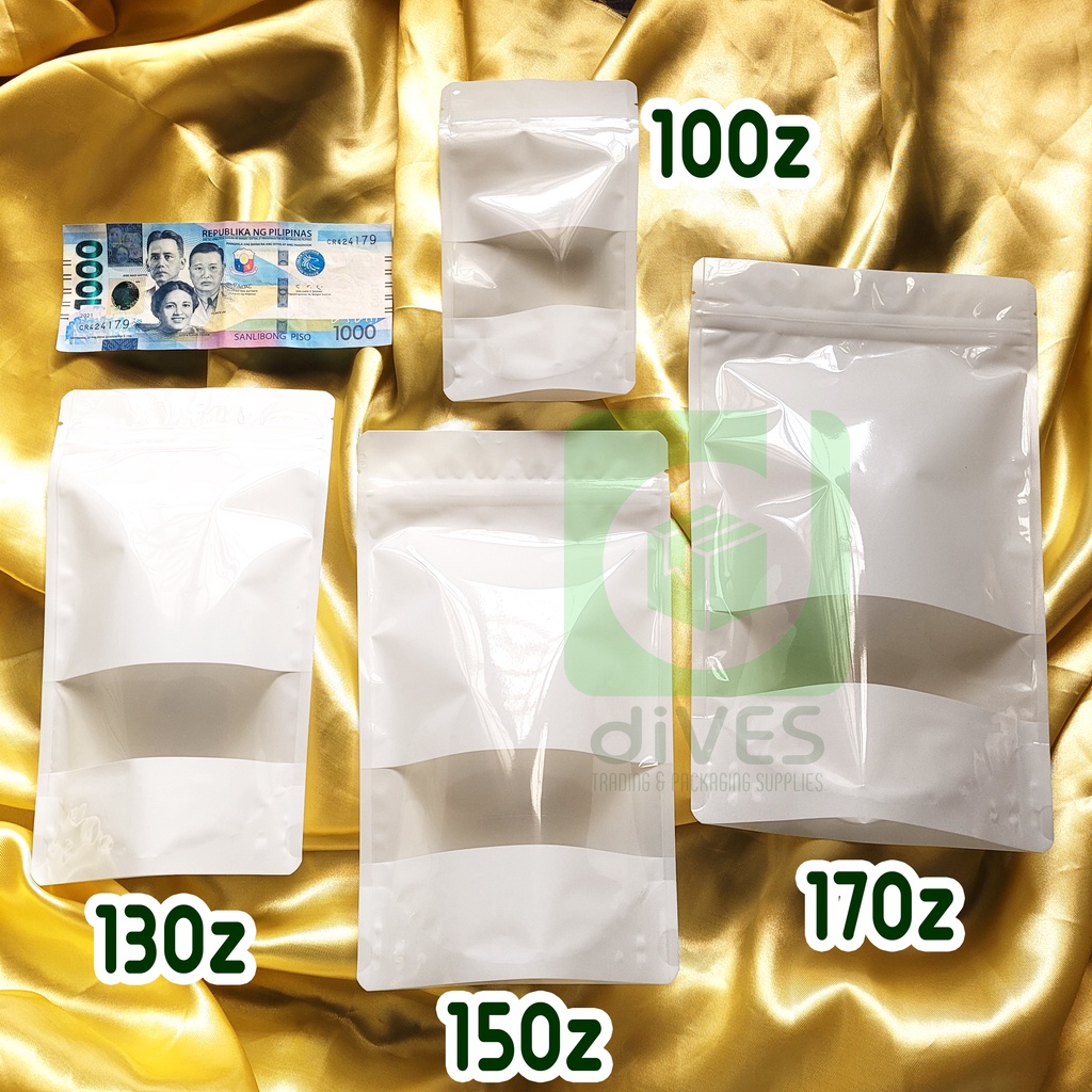 (10 PCS) Stand Up Resealable Food Grade Gusseted Plastic Pouch with ...