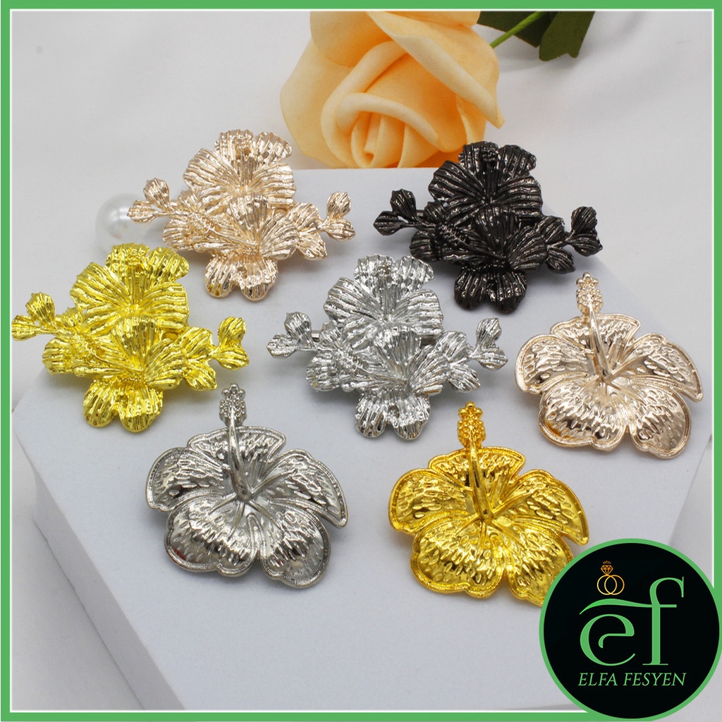 Brooch Hibiscus Kerongsang Bunga Raya Pin Bahu (1443)(1446) | Shopee ...