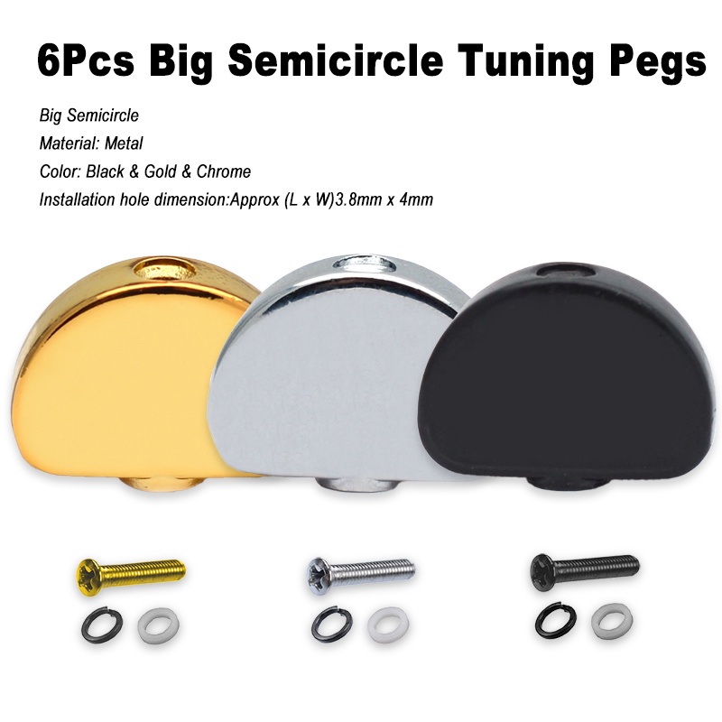 6pcs Metal Big Semicircle Guitar Tuning Pegs Tuners Machine Heads ...