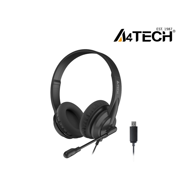 A4tech HU-10 USB STEREO HEADSET (HS-10) soft ear-pad covers comfortably ...