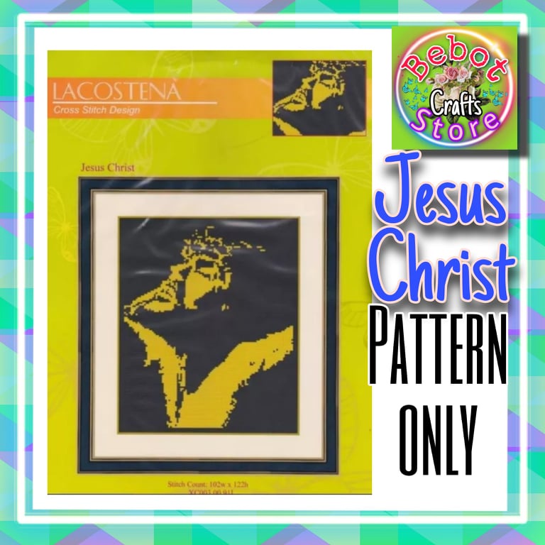 Jesus Christ cross stitch pattern / Pattern only Lacostena | Shopee ...