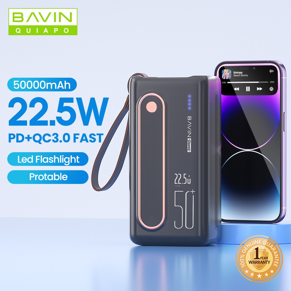 BAVIN PC066 50000mAh High-Capacity Power Bank w/ LED Digital Power ...