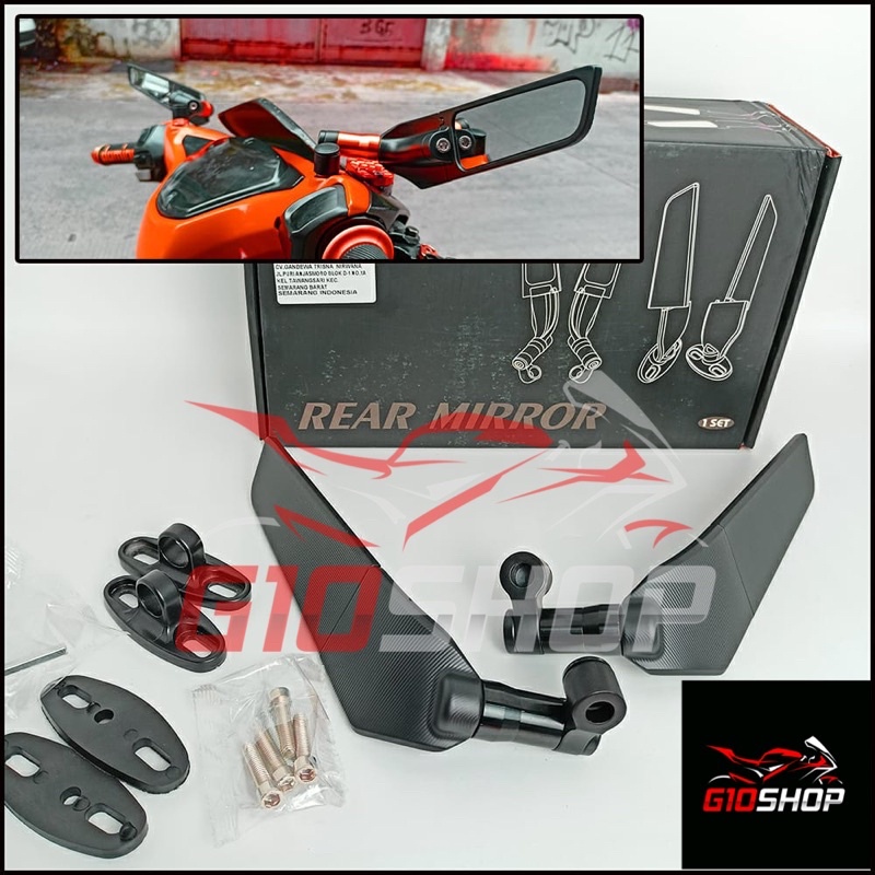 Universal Motorcycle H2 Winglet Mirrors Nmax Aerox Xmax CBR Ninja 250 ...