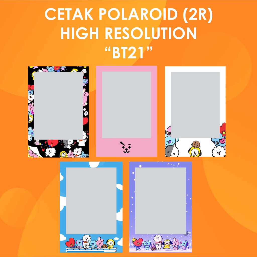 Polaroid 2R PHOTO PRINTING MOTIF BT21 (Sharp CONSIL, 2 SIDED THICK ...