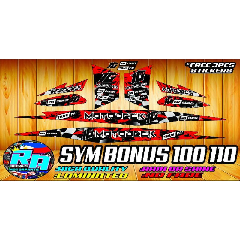 Sym Bonus 100/110 One Garage Decals | Shopee Philippines