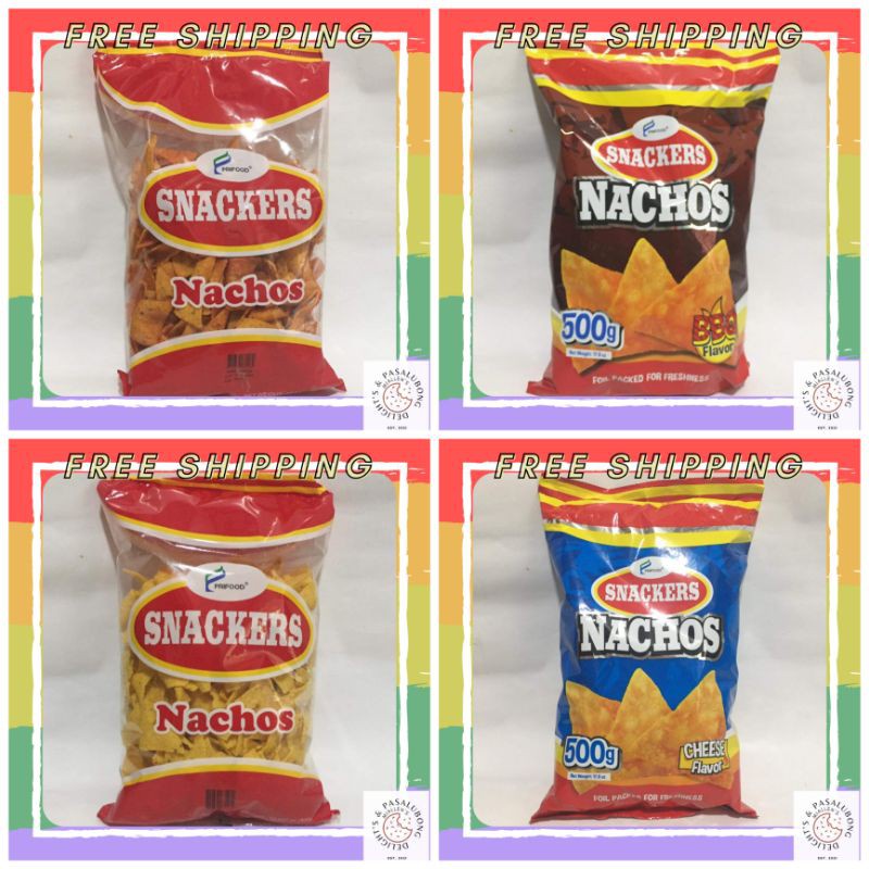 ♟SNACKERS PLAIN, SPICY, CHEESE & BBQ NACHOS (500 GRAMS) | Shopee ...