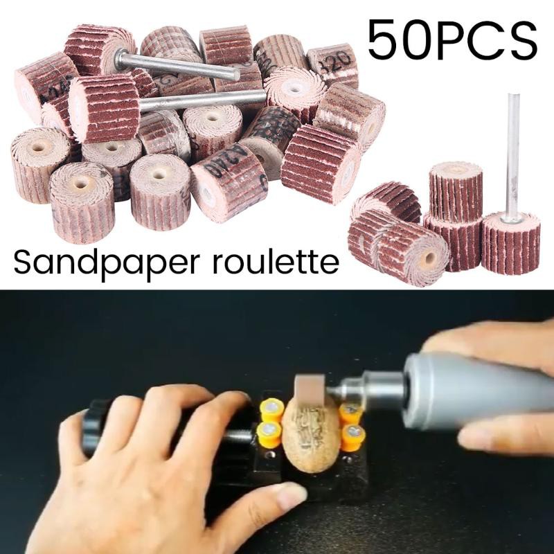 【COD】50PCS Grit Flap Wheel Sandpaper Sanding 80~600 Grit Flap Wheel ...