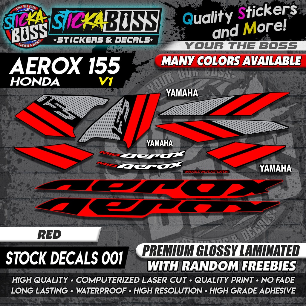 AEROX 155 V1 ( STOCK DECALS 001 )【PREMIUM GLOSSY LAMINATED】 | Shopee ...