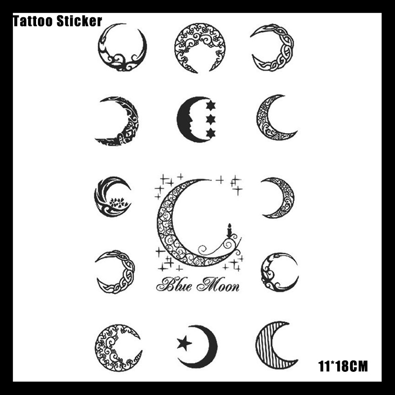【MOON】Magic Tattoo Sticker Waterproof Long Lasting Moon Fake Tattoo ...