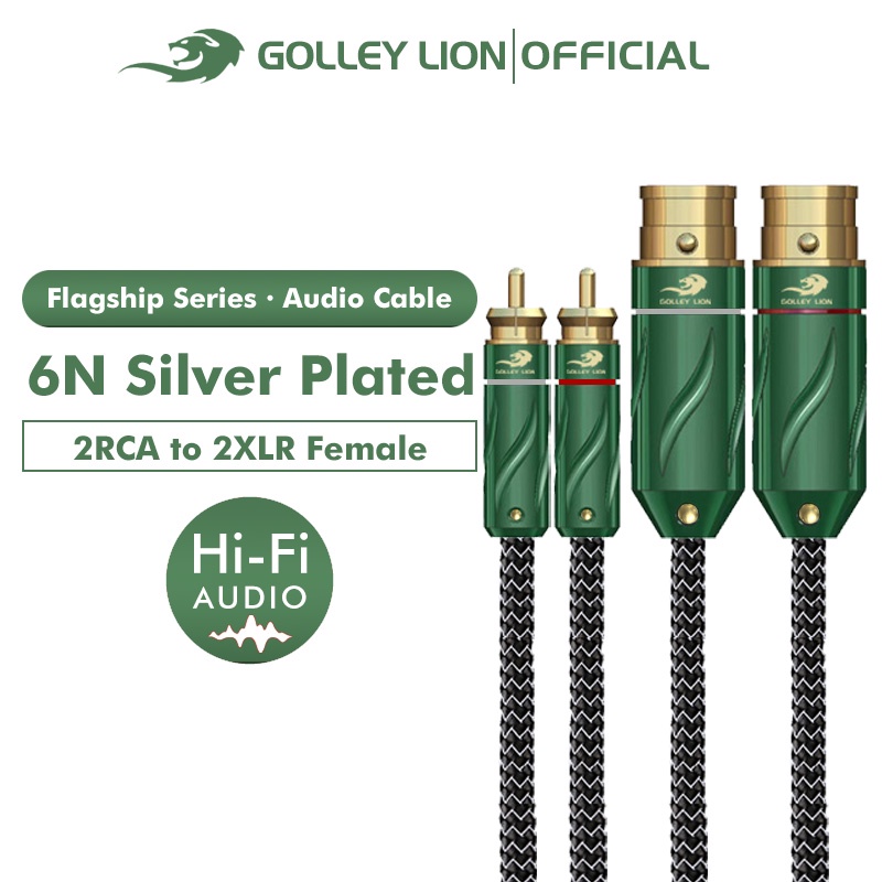 GOLLEY LION Hifi Flagship Series - Dual RCA to 2 XLR Female Plug Stereo ...