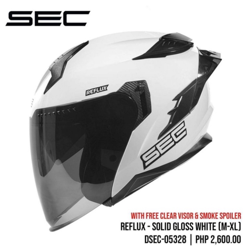 SEC Half-face Dual Visor Helmet Reflux v1 and 2023 Model (Free Visor ...