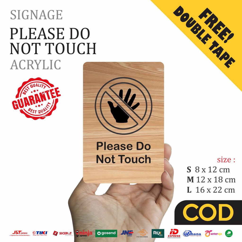 Please Do Not Touch Sign Board Acrylic Print UV Signage Acrylic Label ...