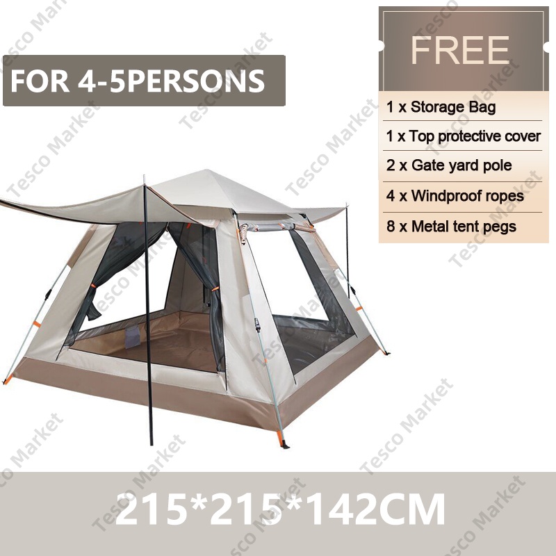 Tent Outdoor Waterproof Camping 4/6 Person Automatic Tent Double Layer ...