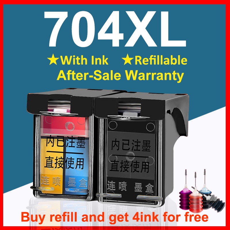 HP 704 ink HP704XL ink Cartridge refillable Compatible for HP K109a ...