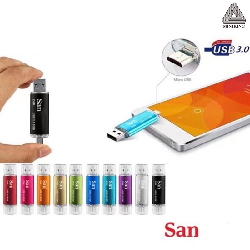 San USB 3.0 Android V8 OTG Flash Drive 2GB 4GB 8GB 16GB 32GB 64GB Mirco ...