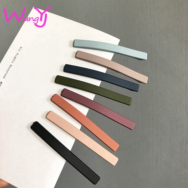 Morandi Color Hair Clip Korean Simple Word Card Bangs Women Clip ...