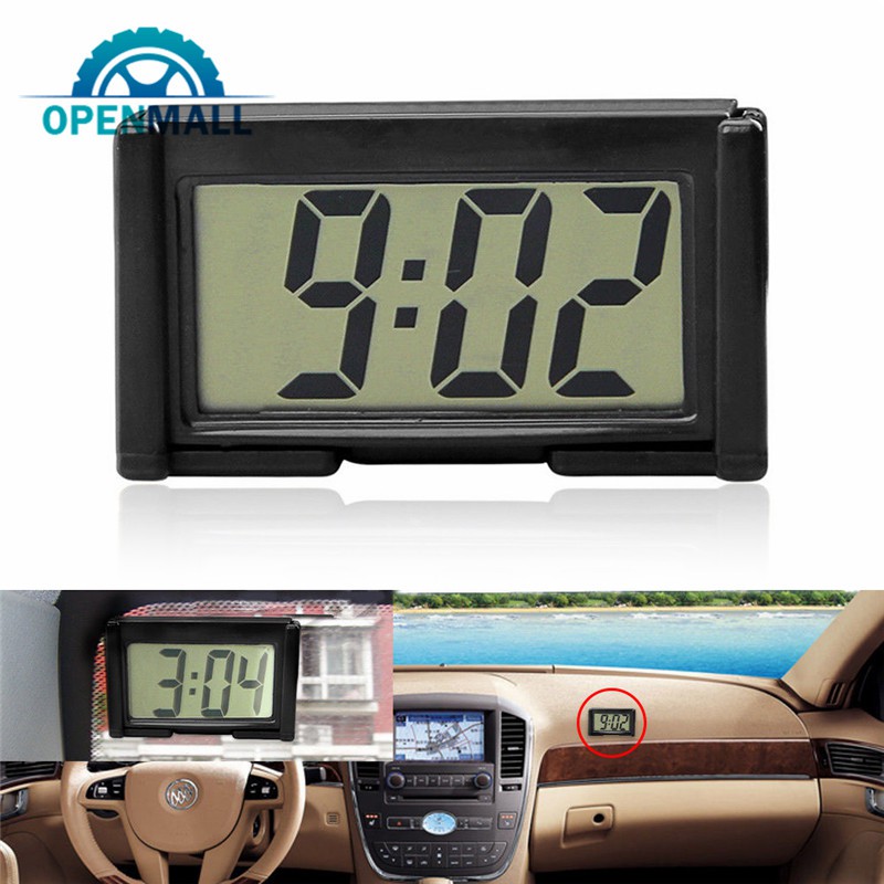 OM Car Digital Clock Bracket Electronic Self-Adhesive Vehicle Time ...