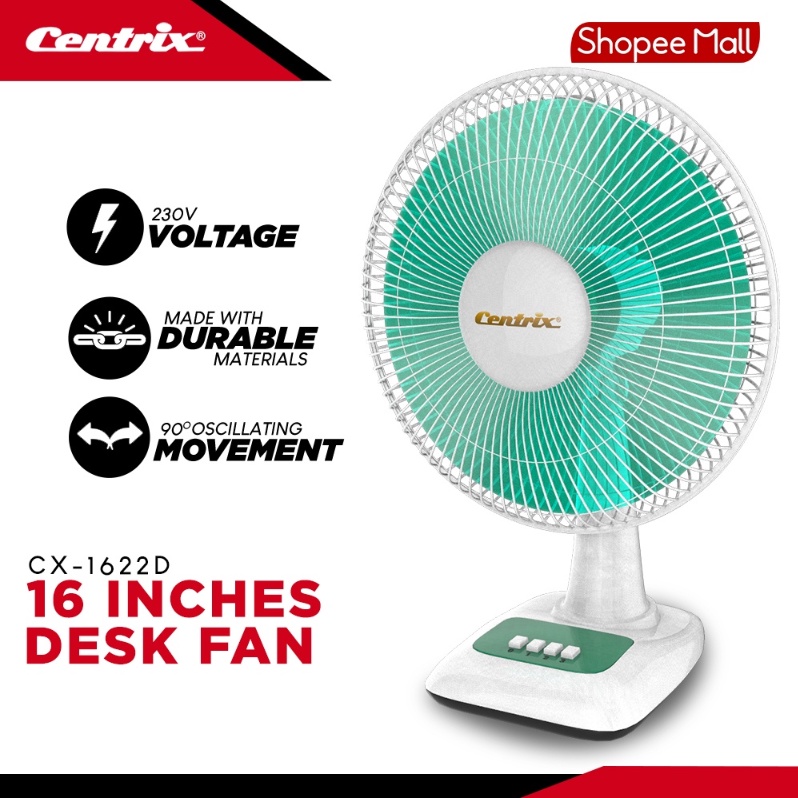 Original Centrix 360°Electric Fan Portable 16" Desk Fan Cx1633a (Random ...