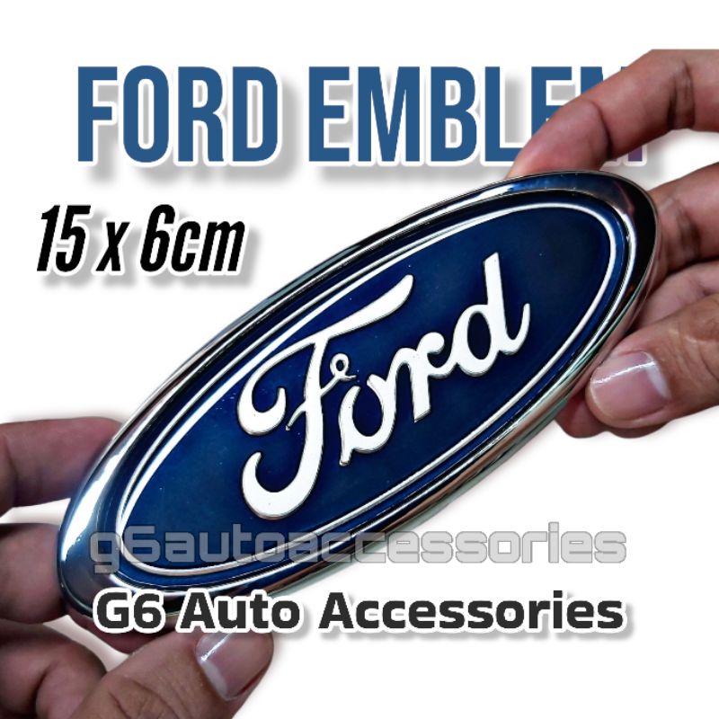 1pc of 6-inch FORD Emblem Badge Front Rear 15x6cm Fiesta Focus Ecosport ...