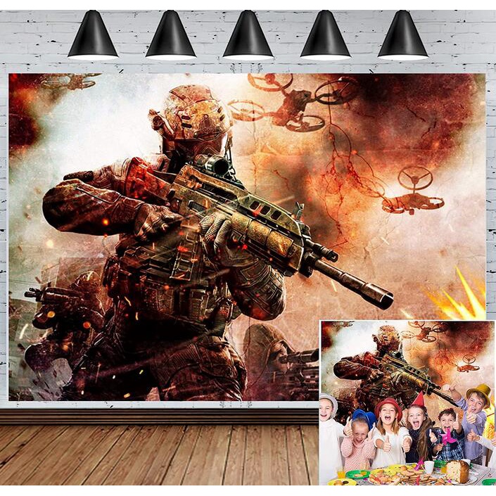 Call of Duty Party Backdrop Video Game Theme Birthday Party Supplies ...