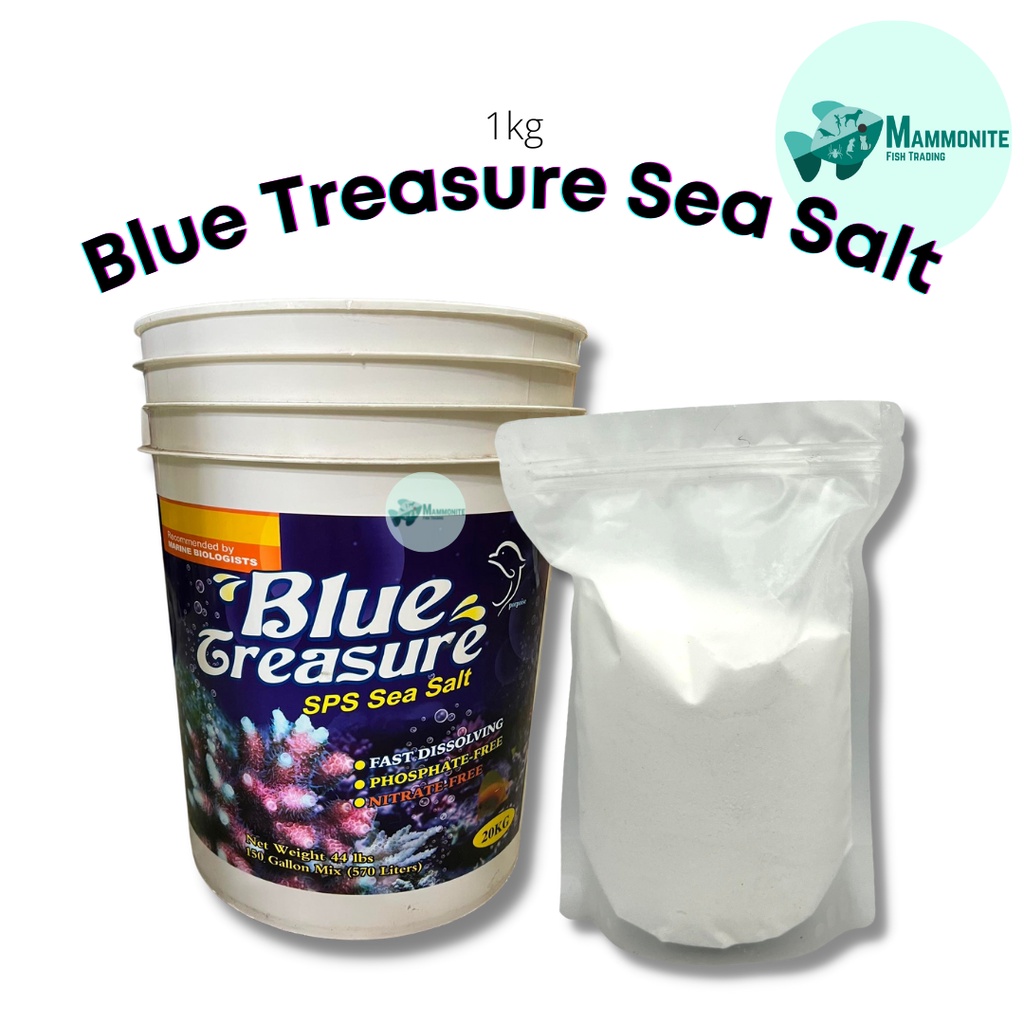 Blue Treasure SPS Sea Salt (1kg) Aquarium Salt For Marine Fish Coral ...