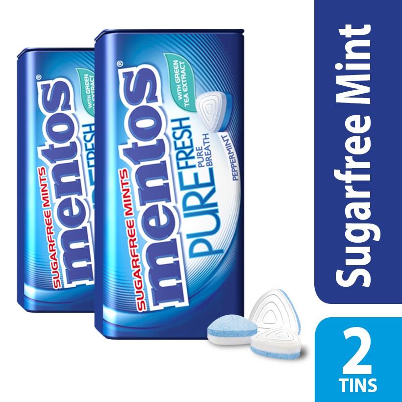Mentos Pure Fresh Peppermint Mints - 2 tins | Shopee Philippines