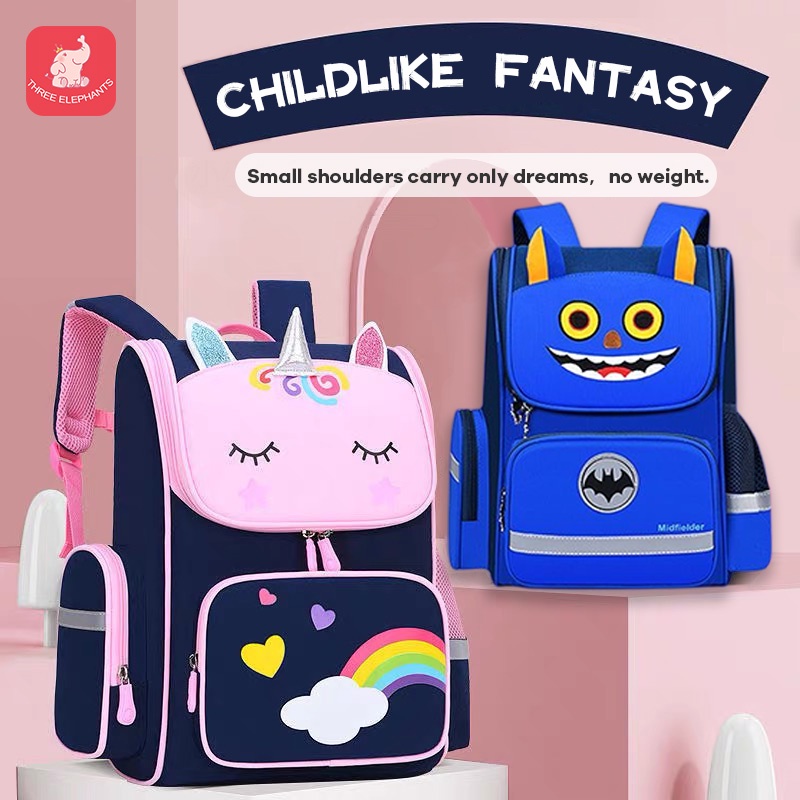 Kid backpack student school bag school supplies unicorn cartoon ...