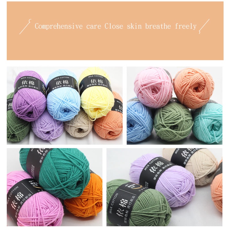 【Real 50g】4ply Milk Crochet Yarn Fiber Knitting Crochet Yarn-Thread ...