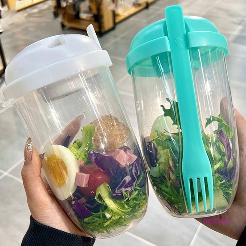 Aqtten Bottle Salad Container For Lunch Carry To Go Bottle-Shaped Salad ...
