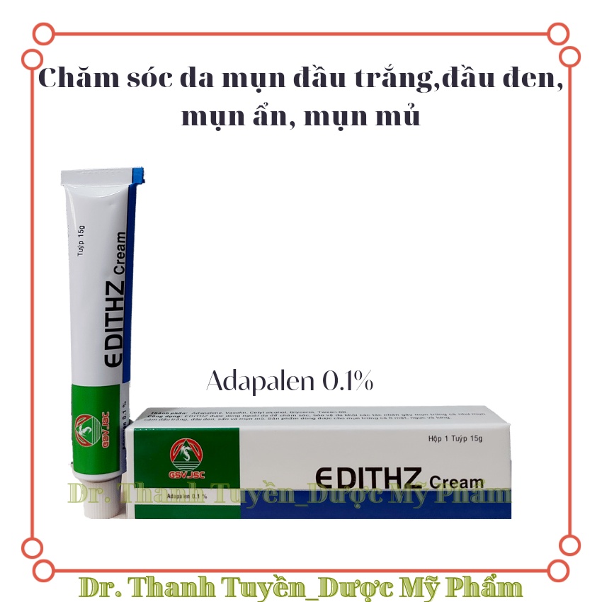 Edithz Cream GSV 15g- Adapalene0.1% - Acne, whiteheads, blackheads ...
