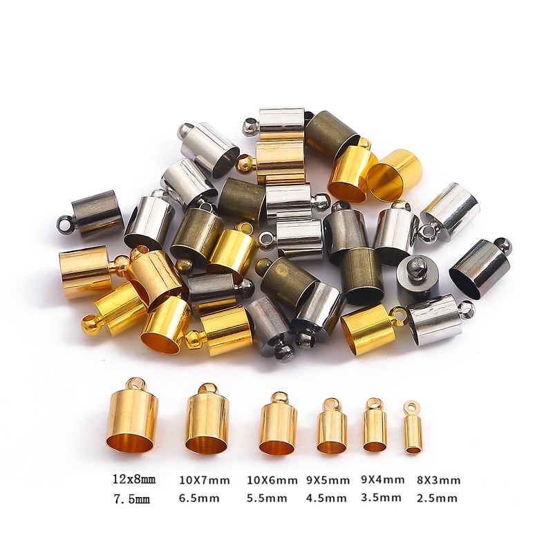 50Pcs Tassel Caps Leather Cord End Cap For Jewelry Making 7 Color ...