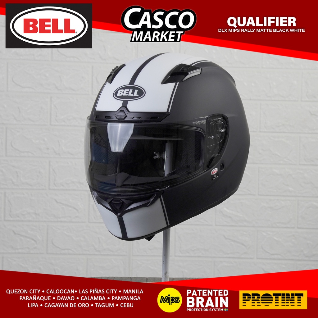 BELL QUALIFIER DLX MIPS RALLY MATTE BLACK/WHITE FULL FACE HELMET SINGLE ...