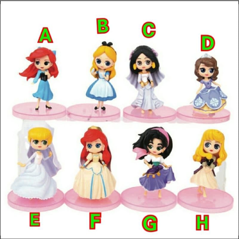 Selling a single princess Figure plus transparent pink stand | Shopee ...