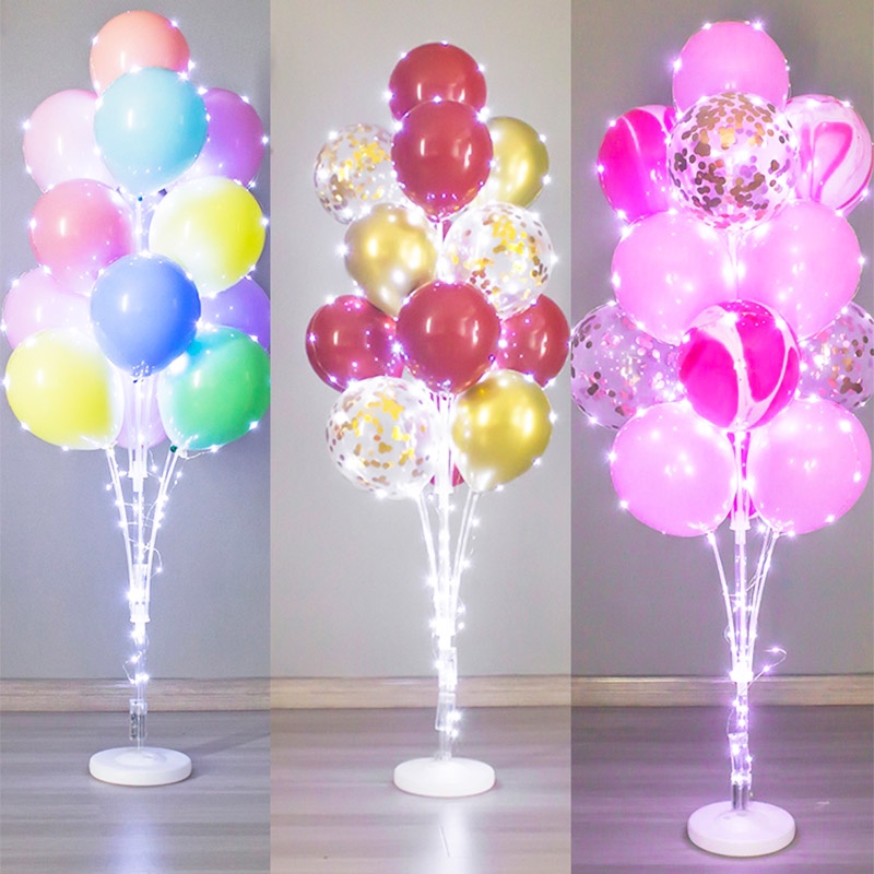 LED Glow Balloon Stand Holder Balloon Stick Happy Birthday Balloon Tool ...